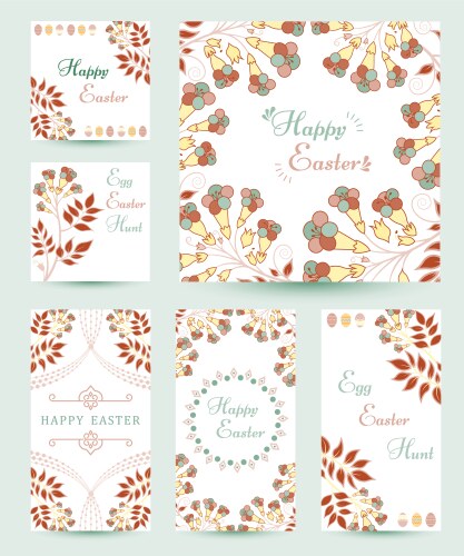 Happy easter symbols logo badges Royalty Free Vector Image