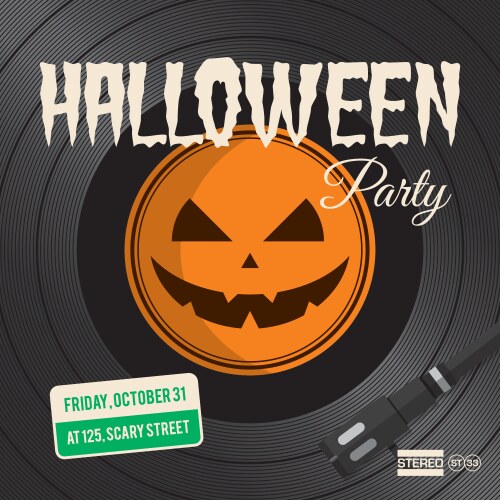 Vinyl birthday party Royalty Free Vector Image