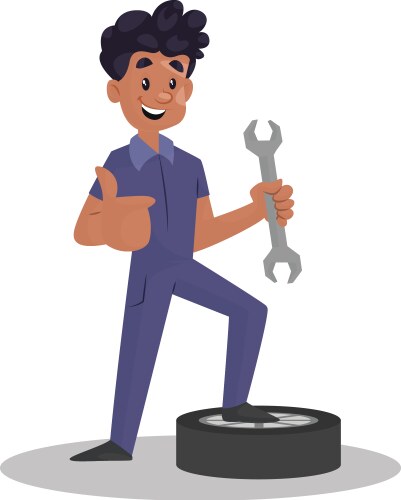 Professional auto mechanic cartoon character Vector Image
