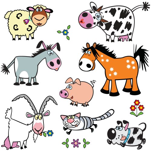 Farm animals Royalty Free Vector Image - VectorStock