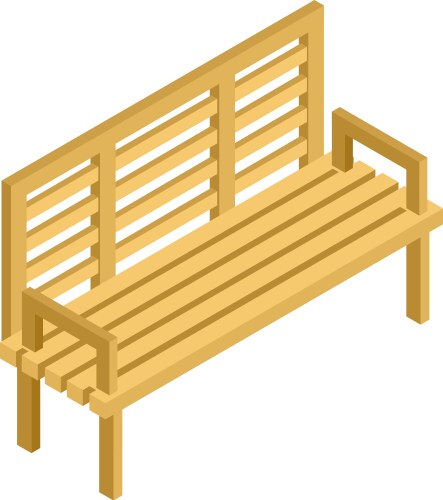 Sticker template with wooden bench outdoor Vector Image