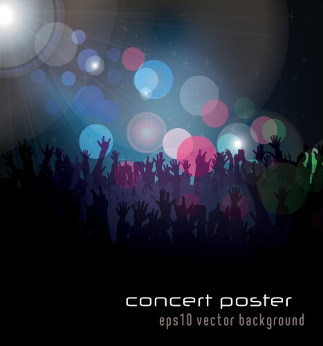 Crowd at a concert Royalty Free Vector Image - VectorStock