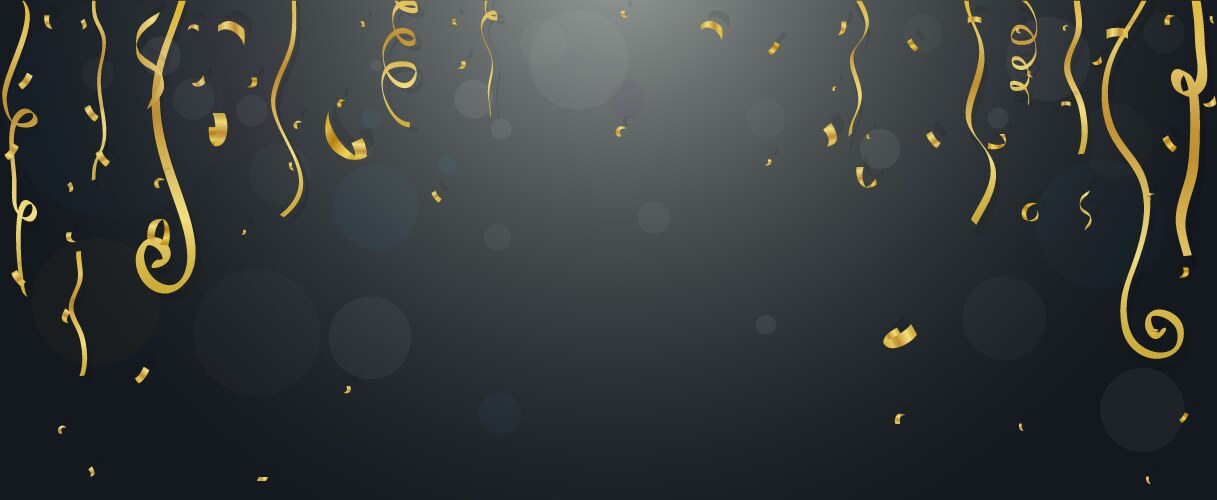 Streamers and confetti gold tinsel Royalty Free Vector Image