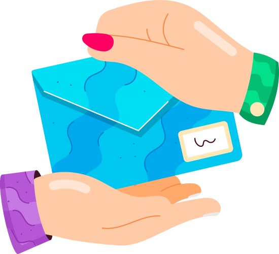 Receive parcel trendy flat style sticker Vector Image