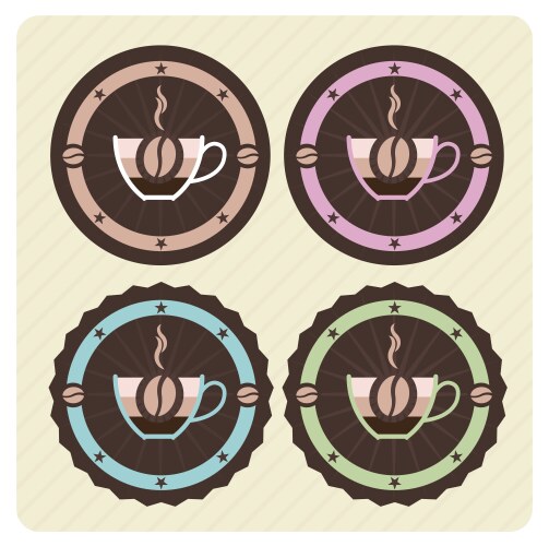 Coffee roast level indicator badges and labels Vector Image