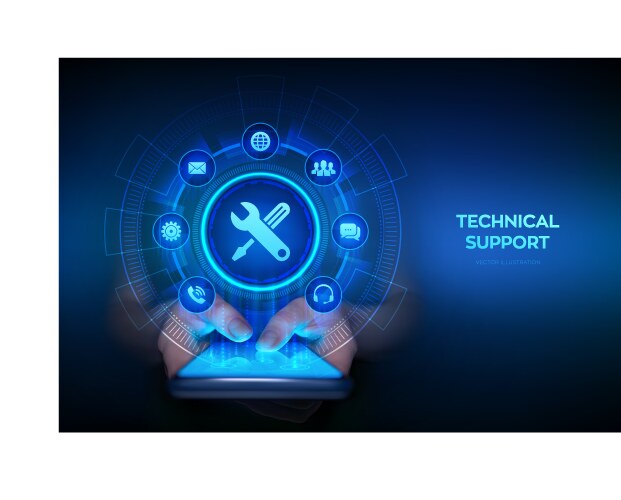 Technical support customer help tech Royalty Free Vector