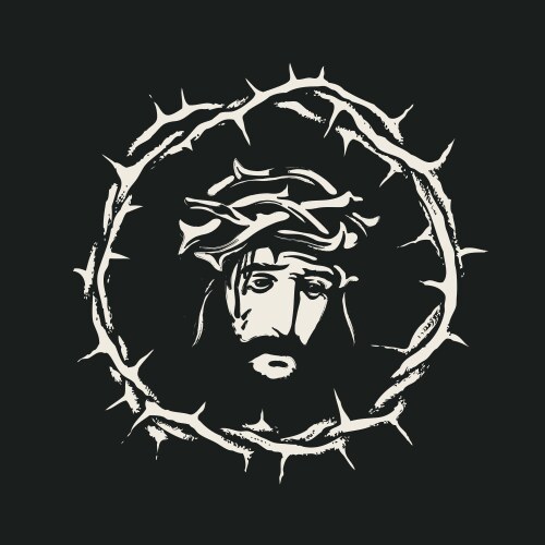 Portrait of crucified crying jesus christ Vector Image