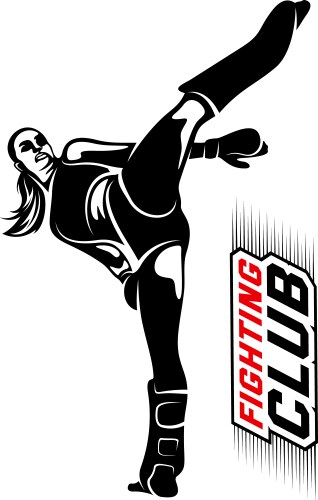 Fight player logo design boxing template Vector Image