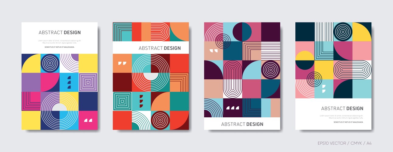 Trendy abstract brochure cover design set Vector Image