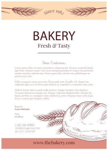 Engraving bakery shop landing page template Vector Image