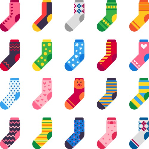 Children socks icon set Royalty Free Vector Image