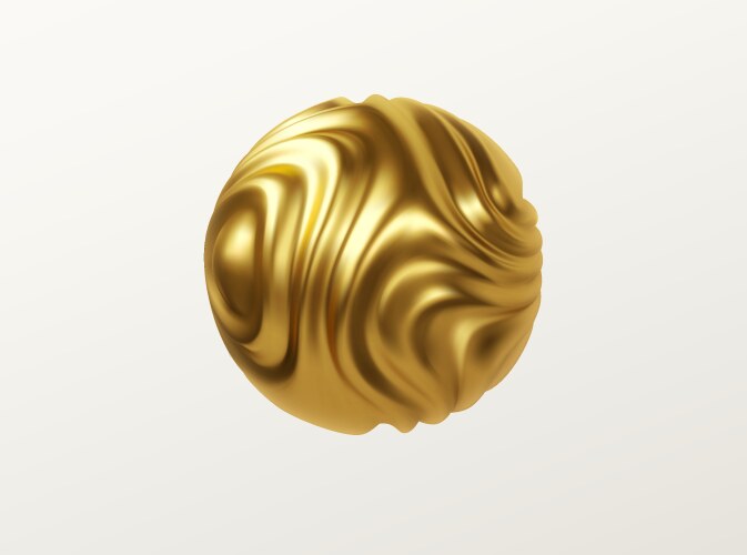 Golden circle realistic 3d sphere smooth surface Vector Image