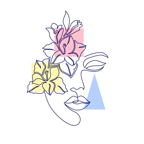 Minimal woman face Royalty Free Vector Image - VectorStock