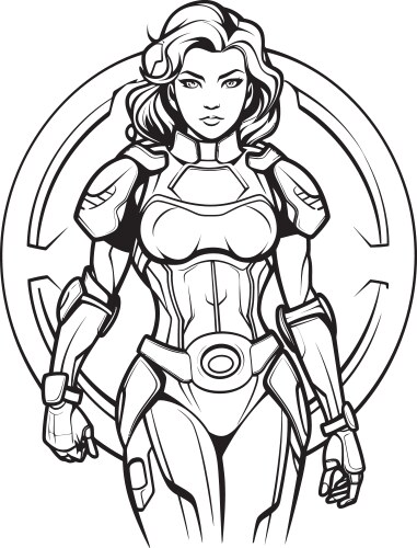 Techno valkyrie futuristic female superhero Vector Image