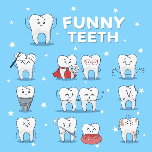 Seamless background with symbols of teeth Vector Image