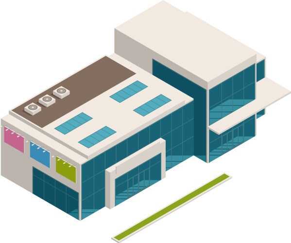 Isometric store building Royalty Free Vector Image