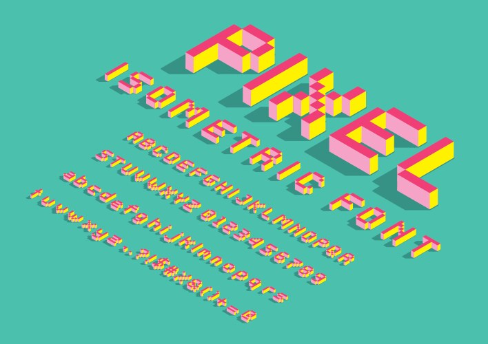 Lowercase Pixel Alphabet Vector Images (over 100)