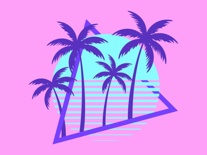 Retrowave Sun and Palm Trees Vector Images (over 340)