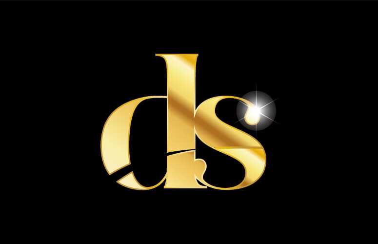 Blue white alphabet letter combination ds d s Vector Image