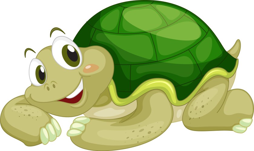 Turtle cartoon hiding in his shell Royalty Free Vector Image