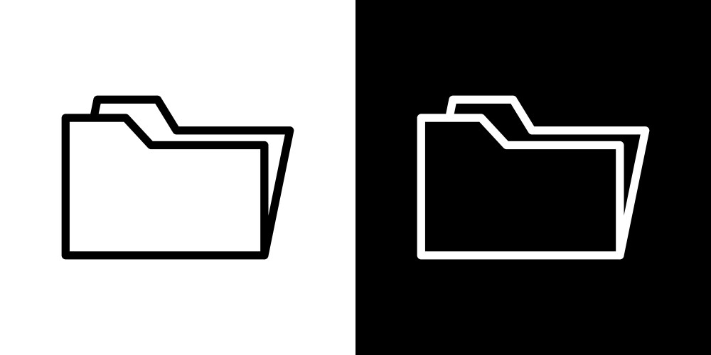 Folder icon set computer data file symbol simple Vector Image