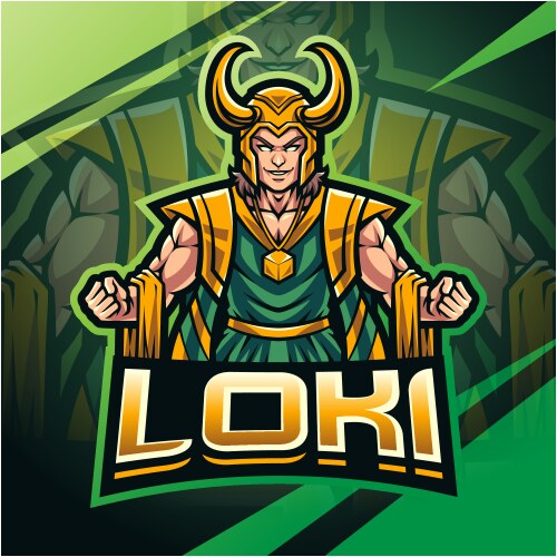 Thor mascot logo design Royalty Free Vector Image