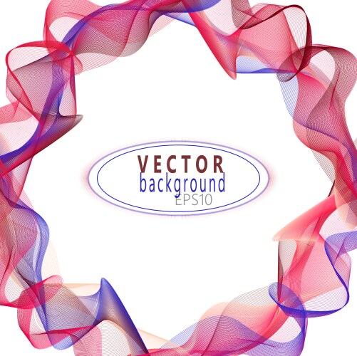 Blue frame ornate border squiggle subtle curves Vector Image