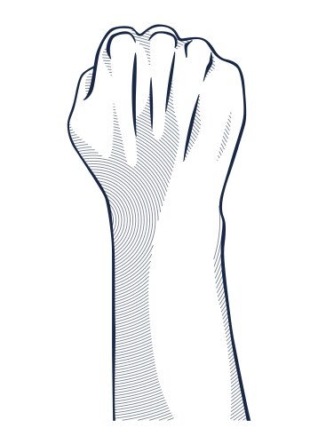 Raised fist hand gesture emblems Royalty Free Vector Image