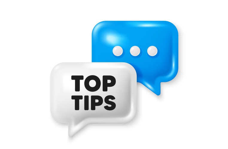 Top tips symbol education faq sign chat speech Vector Image