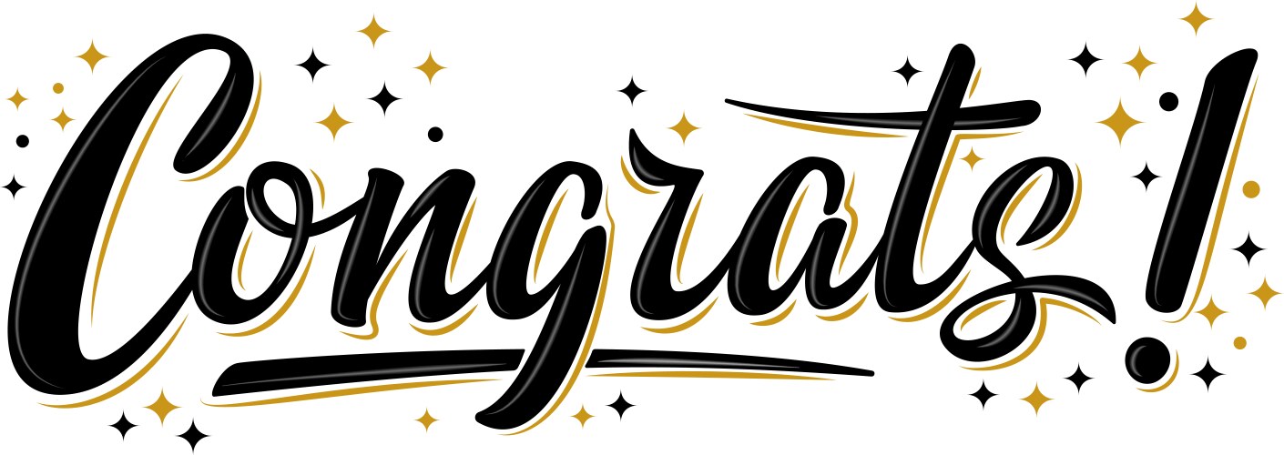 Congratulations lettering greeting sign Royalty Free Vector