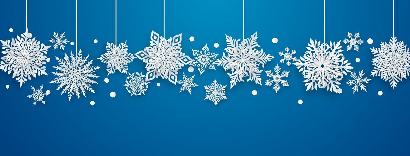 Christmas with paper snowflakes Royalty Free Vector Image