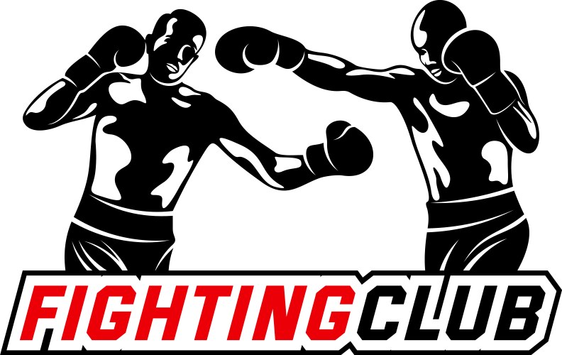 Fight player logo design boxing template Vector Image