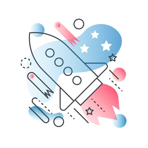 Rocket Launch - Comic Style Royalty Free Vector Image