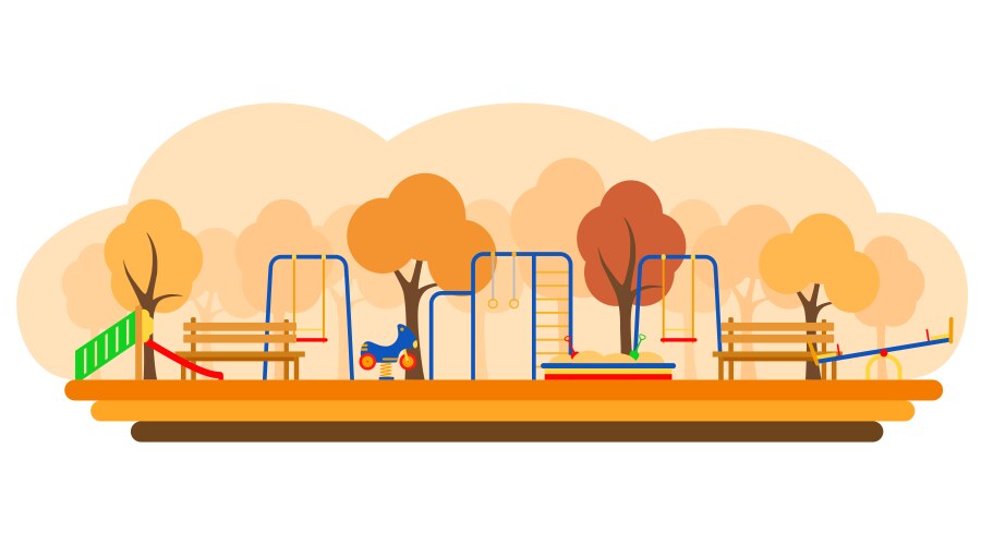 Children playing at playground Royalty Free Vector Image