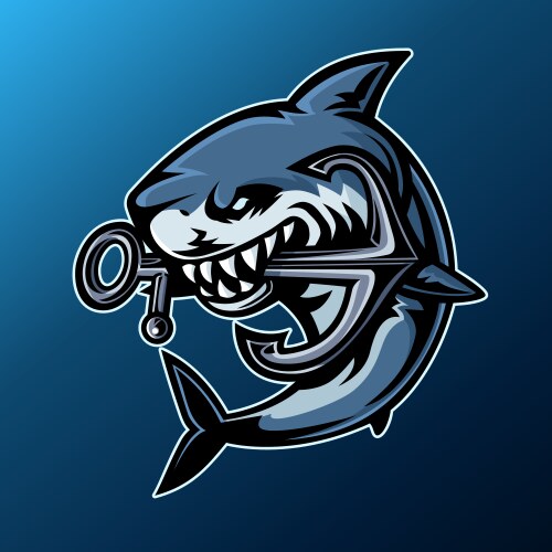 Shark gaming joy stick e sport logo icon Vector Image