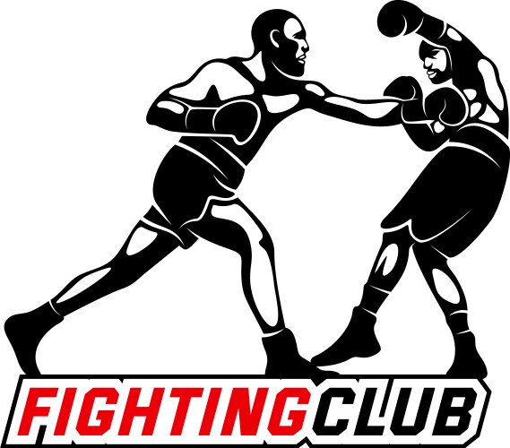 Fight player logo design boxing template Vector Image