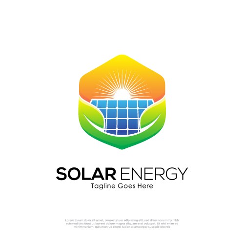Geometric solar energy logo design template Vector Image