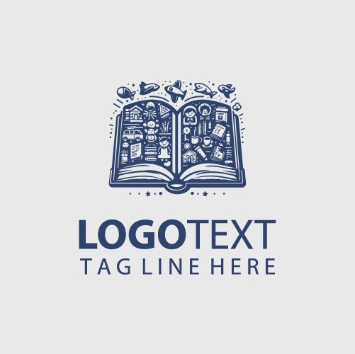 Open book logo Royalty Free Vector Image - VectorStock