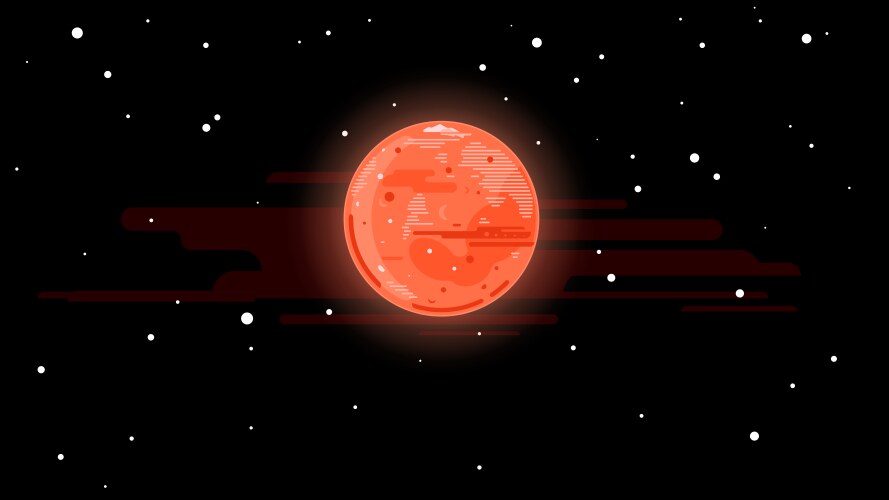 Planet mars in space Royalty Free Vector Image