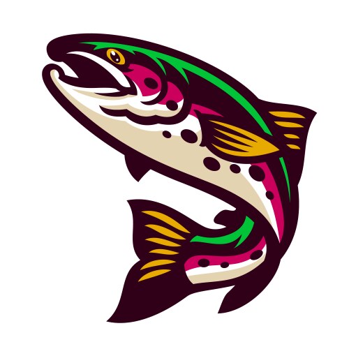 Rainbow Trout Sport Logo Royalty Free Vector Image