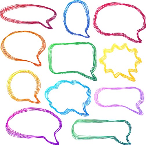 Colorful speech bubble frames Royalty Free Vector Image