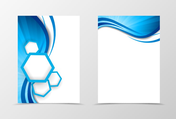 Blue Wave Flyer Template Royalty Free Vector Image