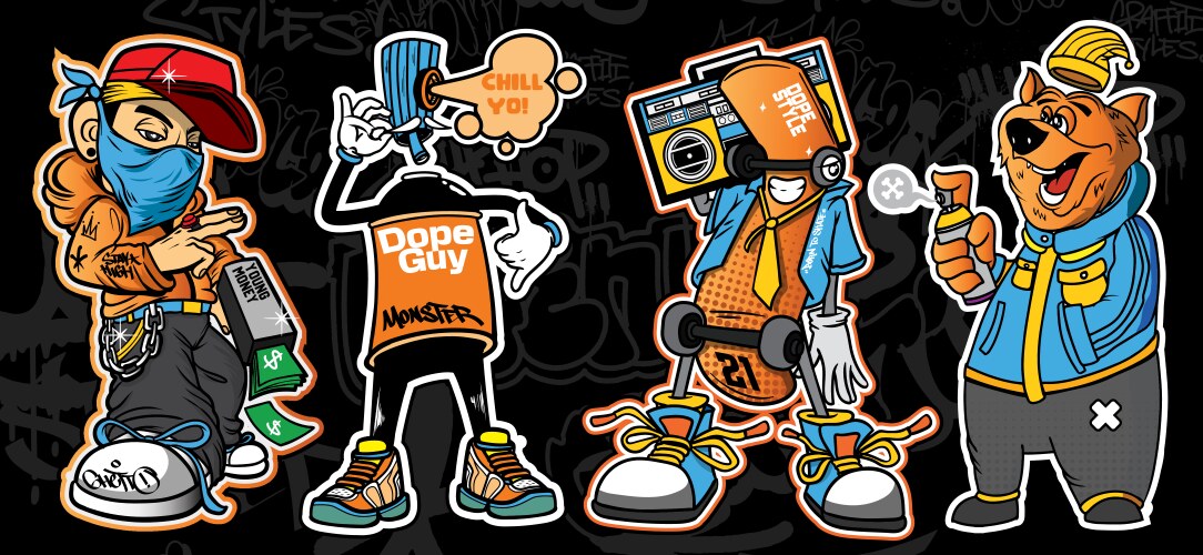 Graffiti character Royalty Free Vector Image - VectorStock