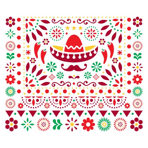 Mexican decorative frame with ornamental swirls Vector Image