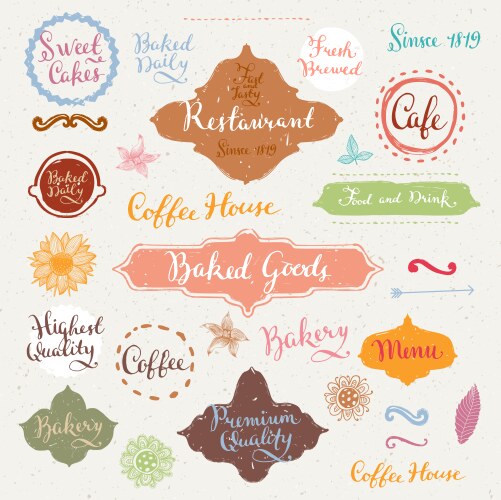 Rustic food label set Royalty Free Vector Image