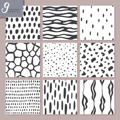 Hand drawn patterns set Royalty Free Vector Image