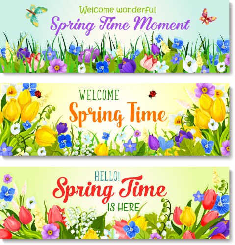 Spring banners Royalty Free Vector Image - VectorStock