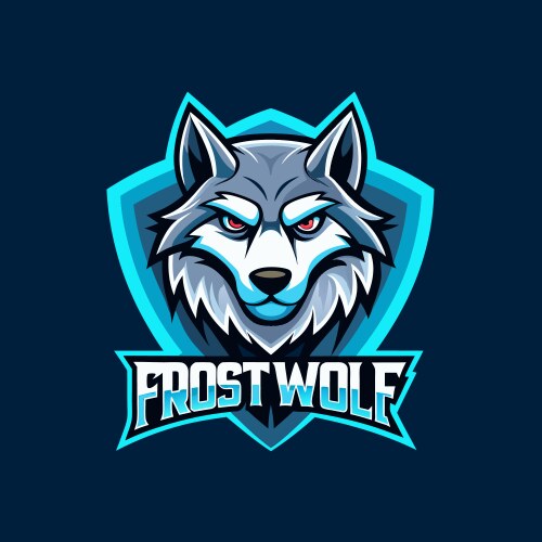 Wolf mascot logo icon design with text nighthowl Vector Image