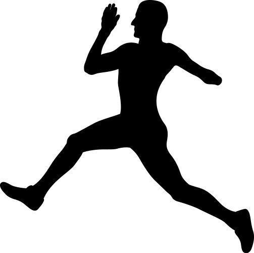 Athlete runner with amputated arm running Vector Image