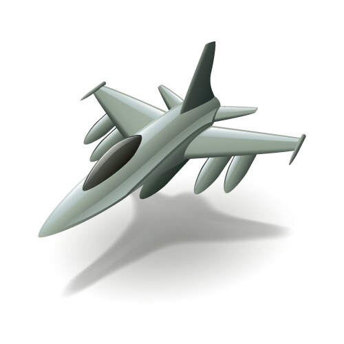 Isometric fighter jet model isolated on a white Vector Image